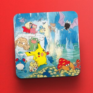 Pikachu and Friends 3 Coasters / Gift / Display Pieces Set of 6 - Etsy