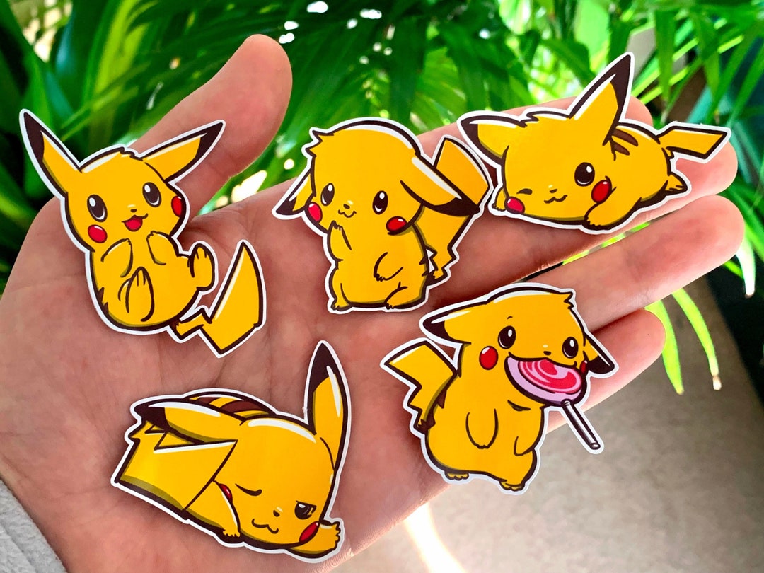 Cute Pikachu Stickers Set of 5 Styles Glossy Vinyl Stickers - Etsy UK