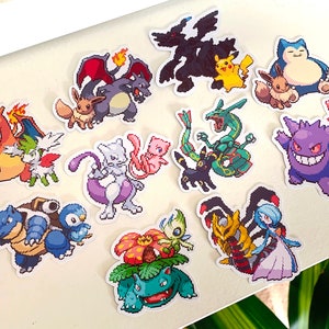 Pokémon TCG Set Stickers Featuring Charizard Rayquaza Pikachu Eevee ...