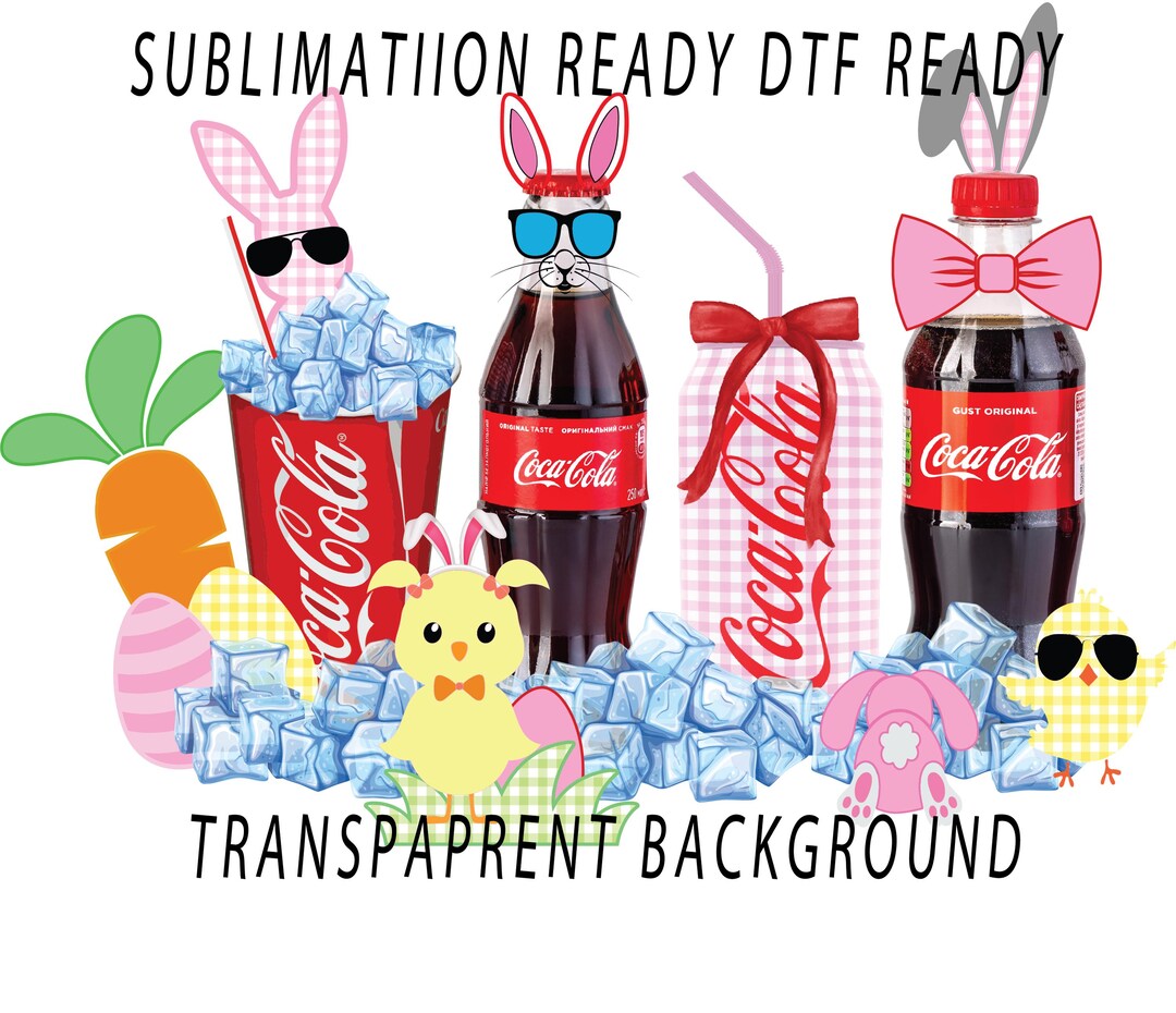 Easter Bunny Cokes Coca Cola Drinks Digital Downloads for T-shirt ...
