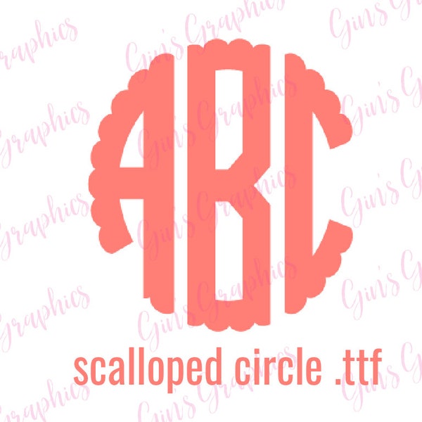 Scallop Circle Embroidery Font - Etsy