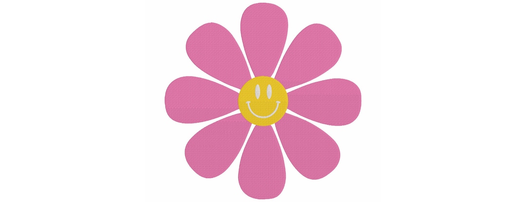 Daisy Smiley Face Embroidery File - Etsy