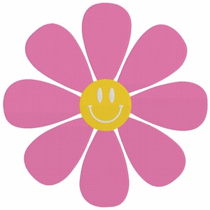 Daisy Smiley Face Embroidery File - Etsy