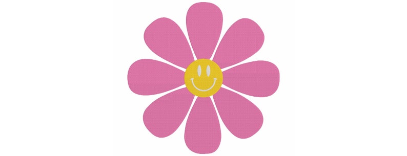 Daisy Smiley Face Embroidery File - Etsy