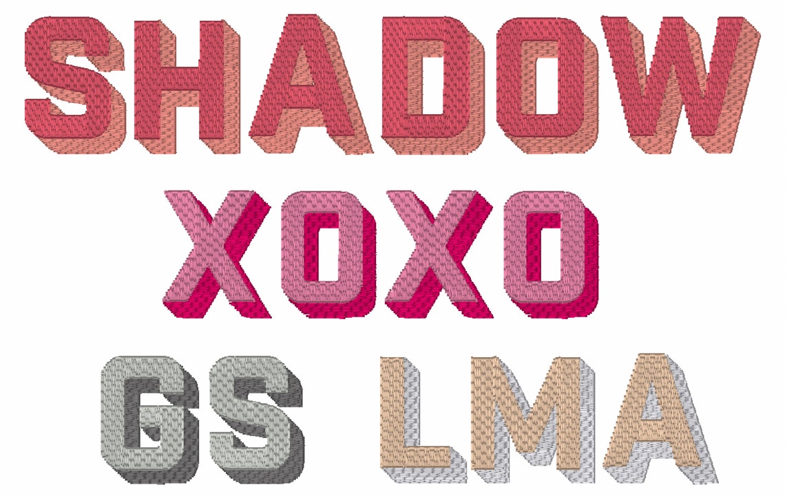 Shadow Block Embroidery Font .bx File - Etsy