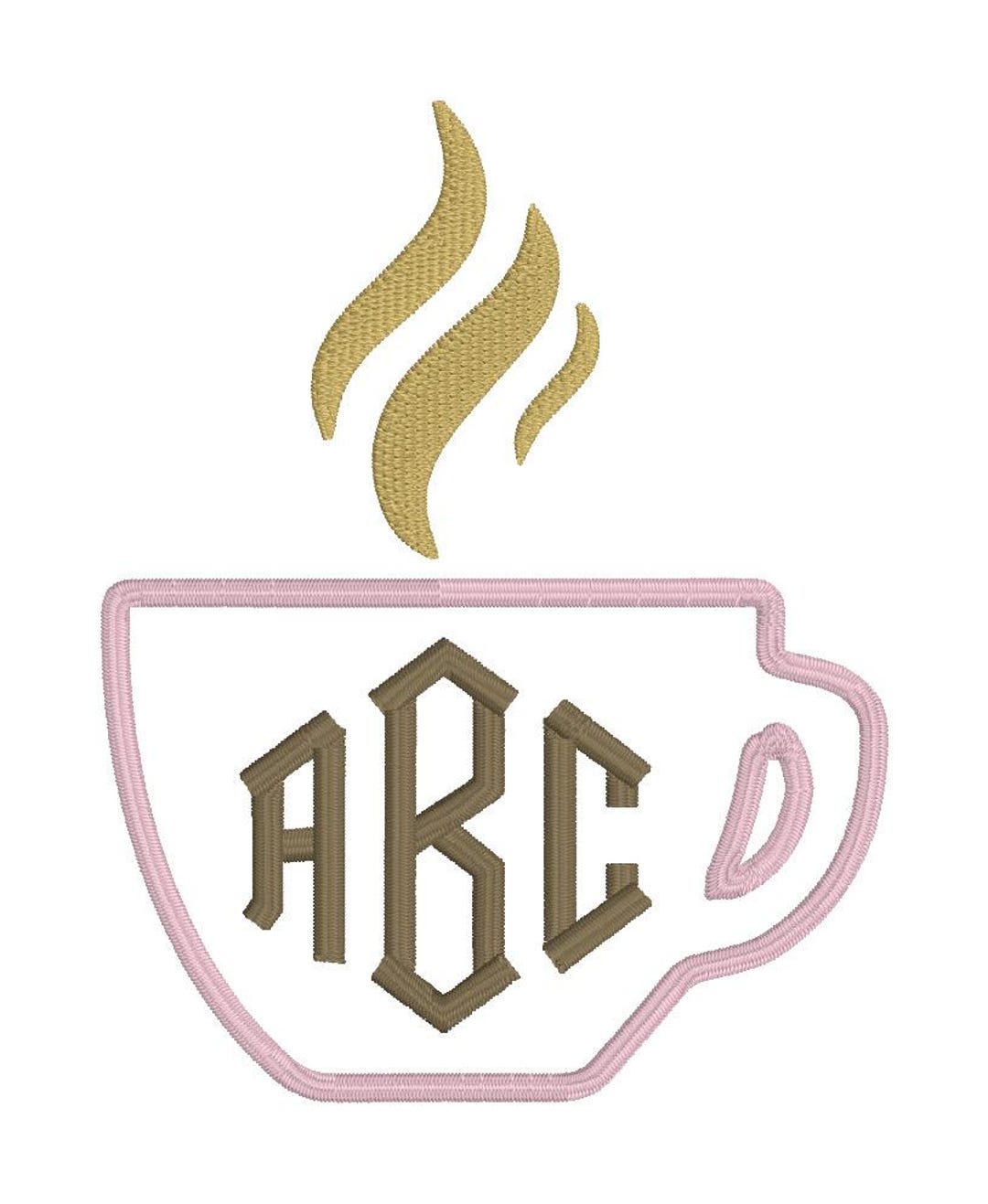 Coffee Mug Embroidery File + BONUS BX FONT *bx Fonts Are Compatible ...