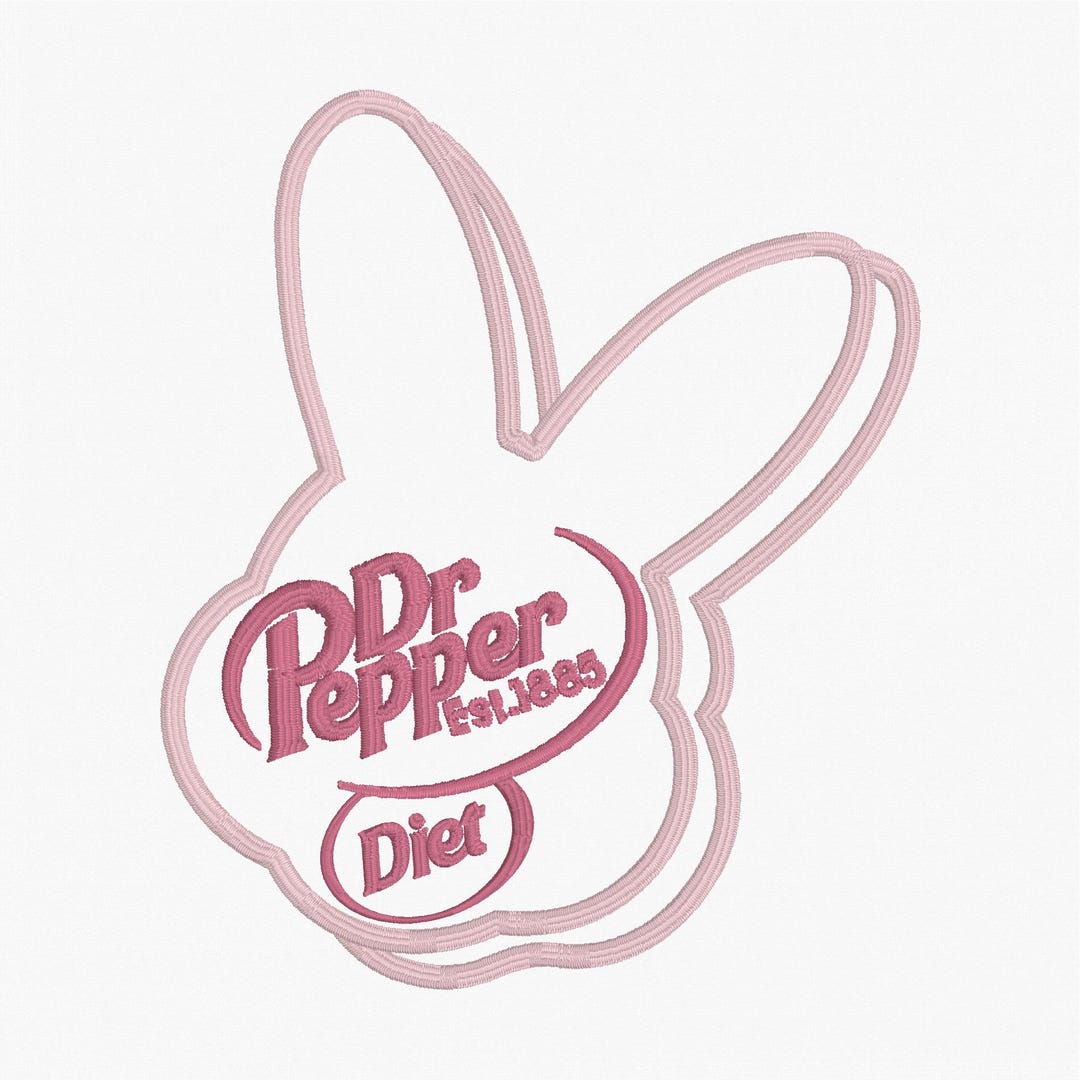 Diet Dr. Pepper Easter Bunny 5 Inch File Embroidery Design 9 Formats ...