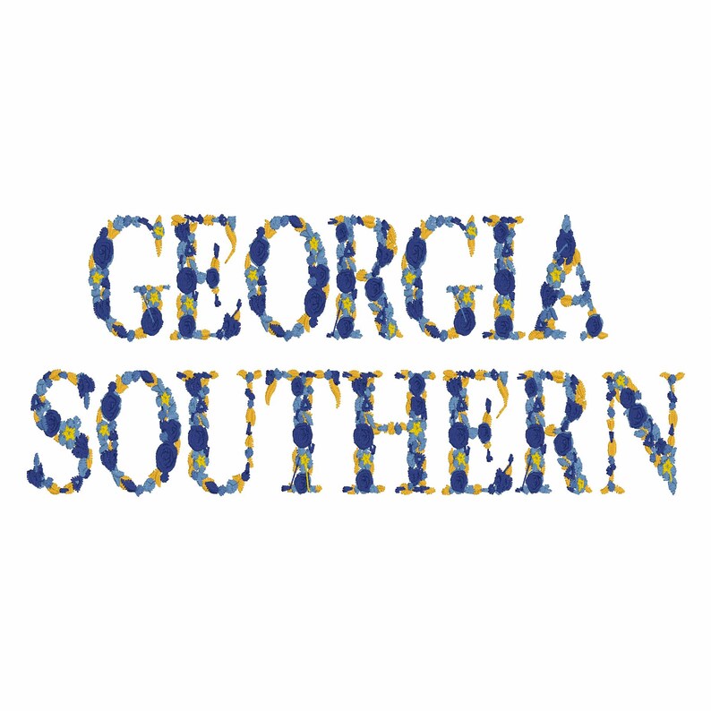 Georgia Southern GATA Floral Embroidery File Approx. 8.5" 10 Stitch ...