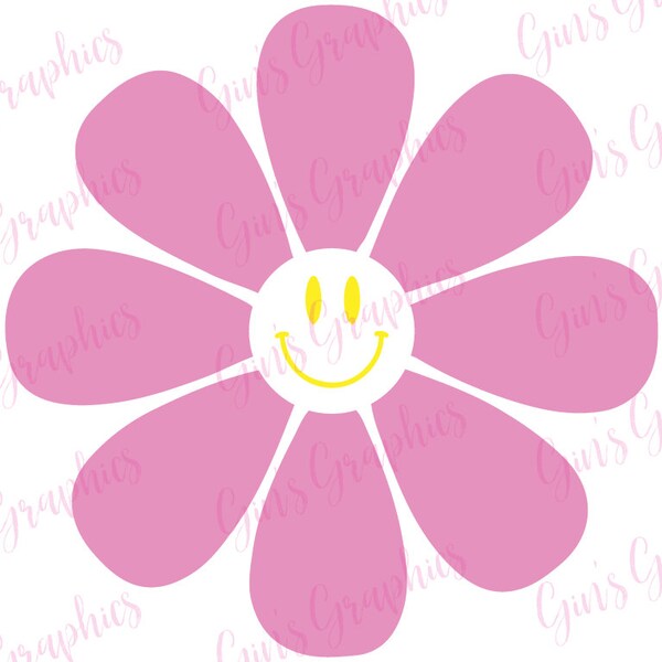 Daisy Smiley Face Svg - Etsy