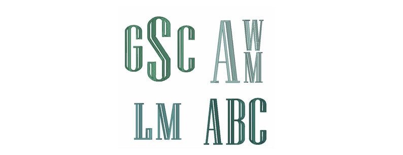 Engraved Block Shadow Embroidery Monogram Font 2, 3, 4 Inch .bx Files ...