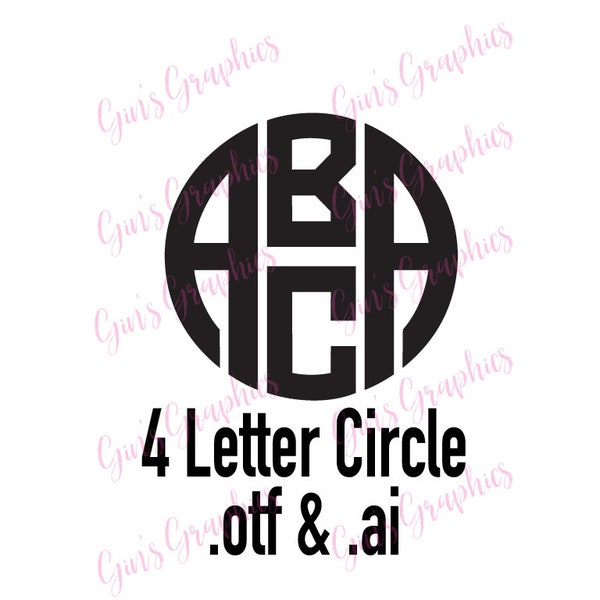 4 Letter Circle - Etsy