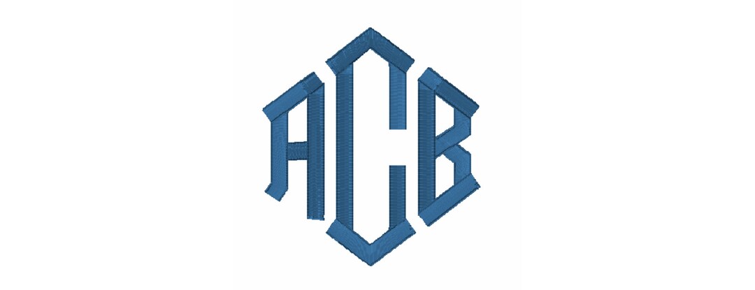 Diamond Embroidery Monogram Font 3 Inch .bx File - Etsy