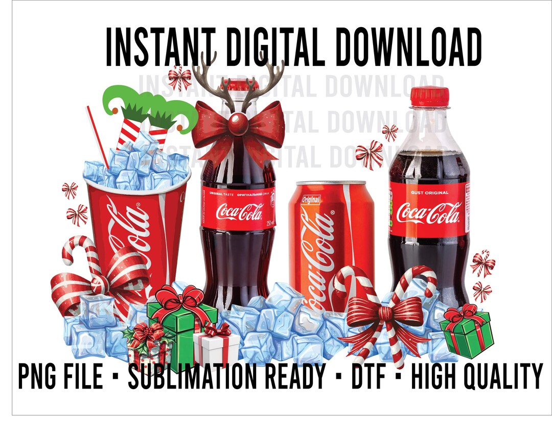 Bows, Elf, Candy Cane Christmas Coke Coca- Cola Digital Downloads for T ...