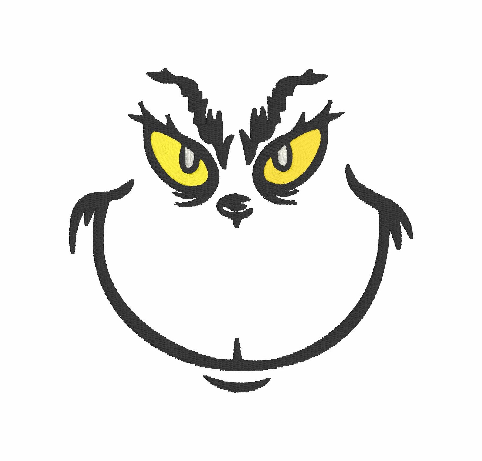 Grinch Face Outline Embroidery Files Instant Downloads - Etsy