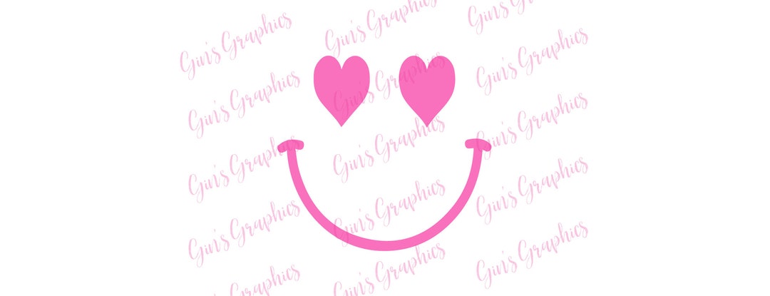 Heart Eyes Smiley Face SVG + Bonus Graphic Smiley Face - Etsy