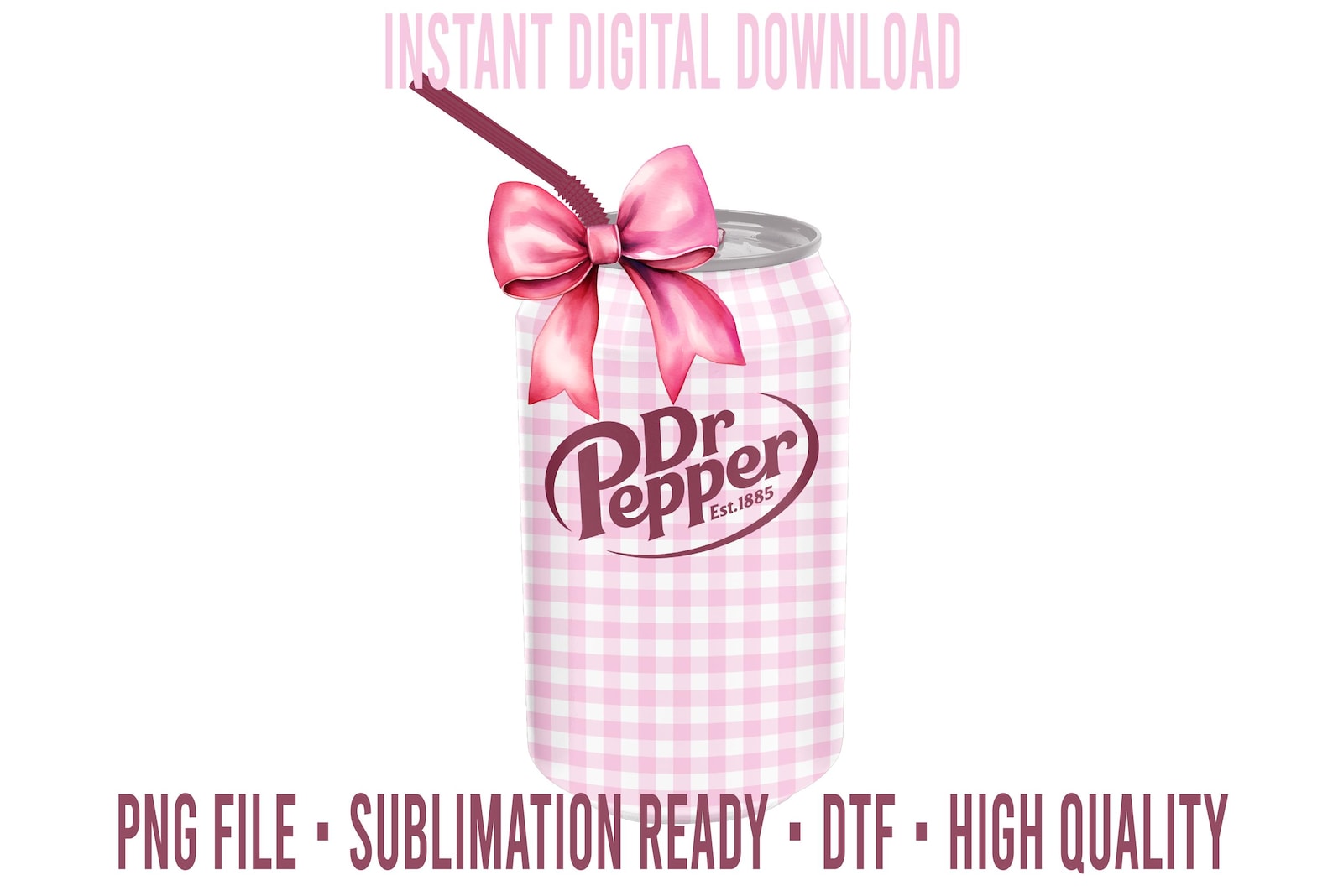 Preppy Bow Dr. Pepper Drinks Digital Download for T-shirt Transfer ...