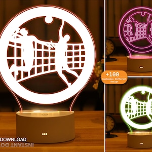 Volleyball SVG, DXF, Night Lamp, Acrylic, Laser Cut Making Files ...