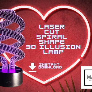 Spiral Shape 3D Illusion LED Light Acrylic for Christmas Gift Laser Cut ...
