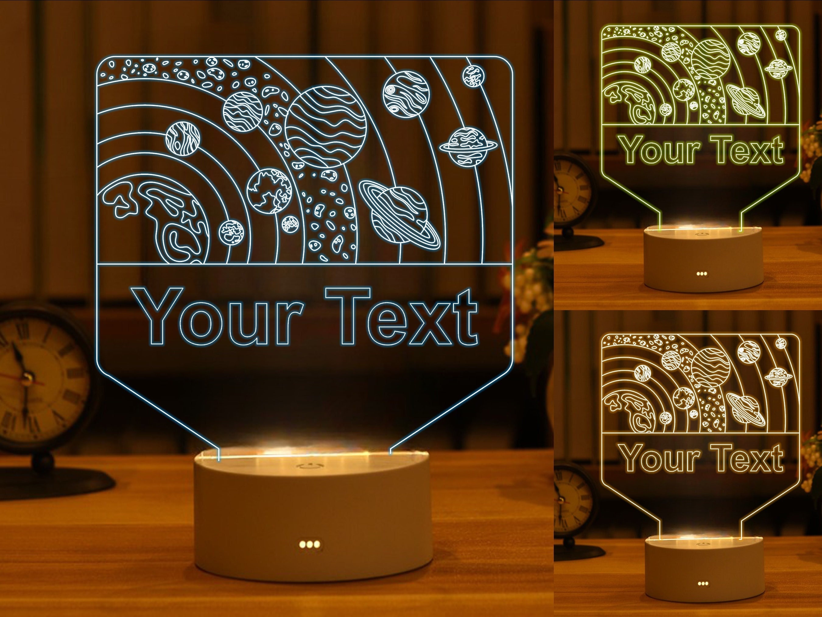 Personalized Printed Solar System and Planets 3D Night Light - Etsy