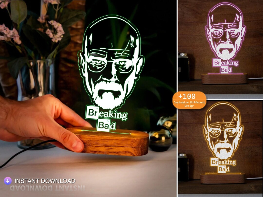 Breaking Bad LED Lamp, Walter White Night Light, Fan Gift - Etsy