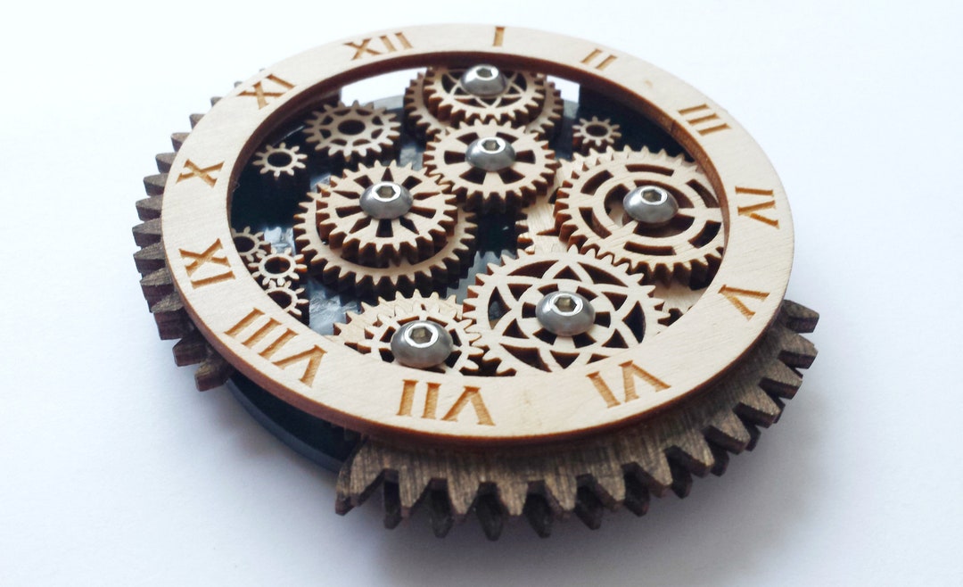 Steampunk Wooden Gears Wall Art With Rotating Cogs – Industrial Gear ...