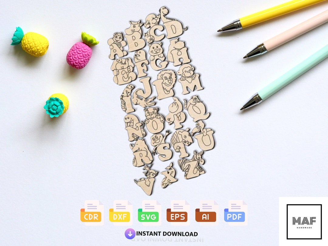 Laser Cut English Alphabet SVG, DXF, Laser Cut Files, Digital Vector ...