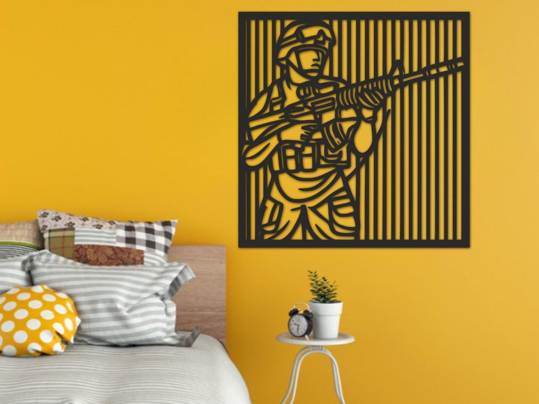 Geometric Soldier Face Portraits Wood Wall Art Set, SVG, DXF, Ai, Laser ...