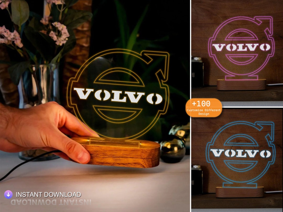 Volvo, LED Lamp, Car Lovers Gift, Laser Cut Making Files, Volvo Lamp ...