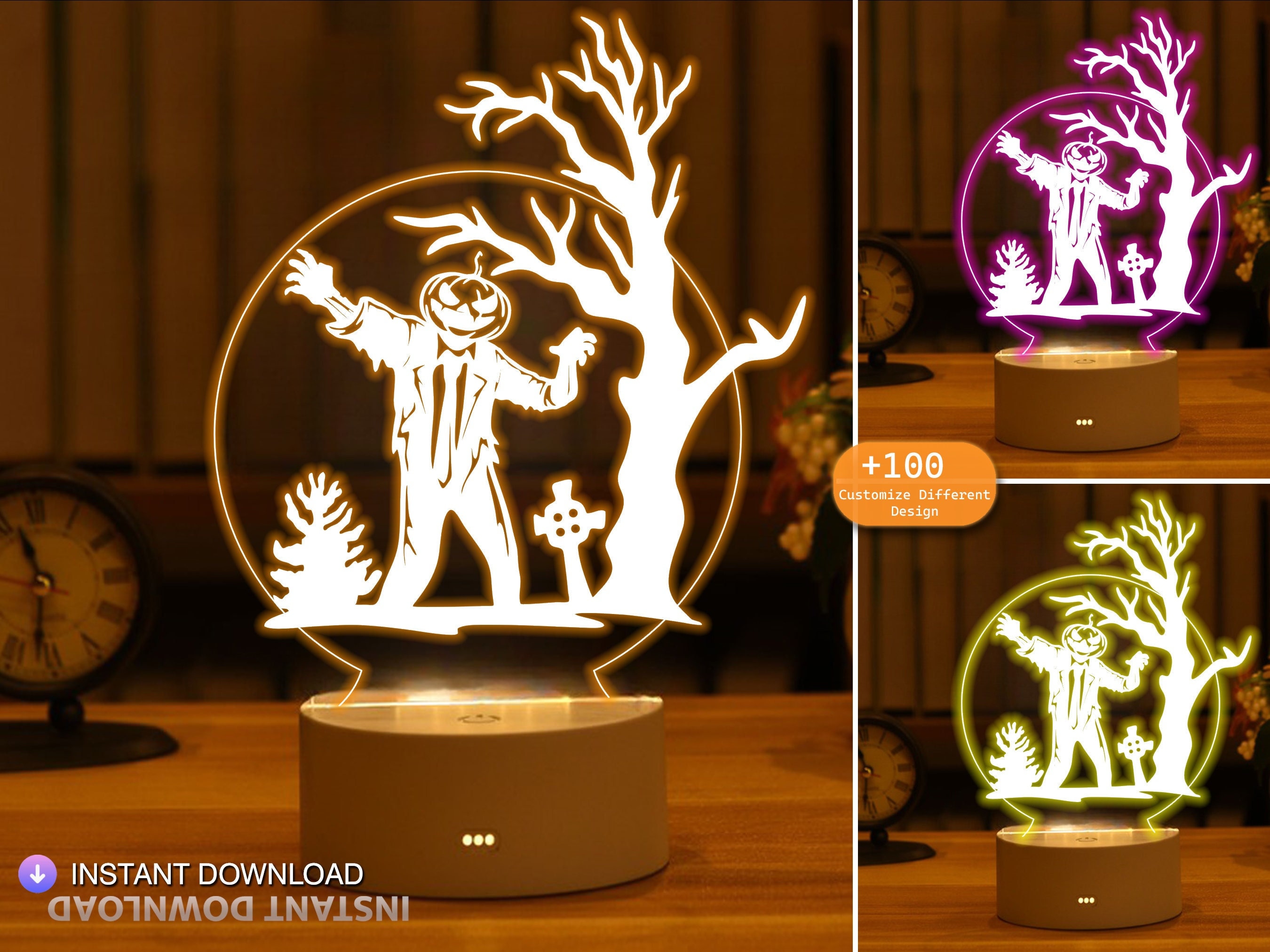 Pumpkin 3D Night Light SVG File, Laser Cut, CNC, Glowforge (digital ...