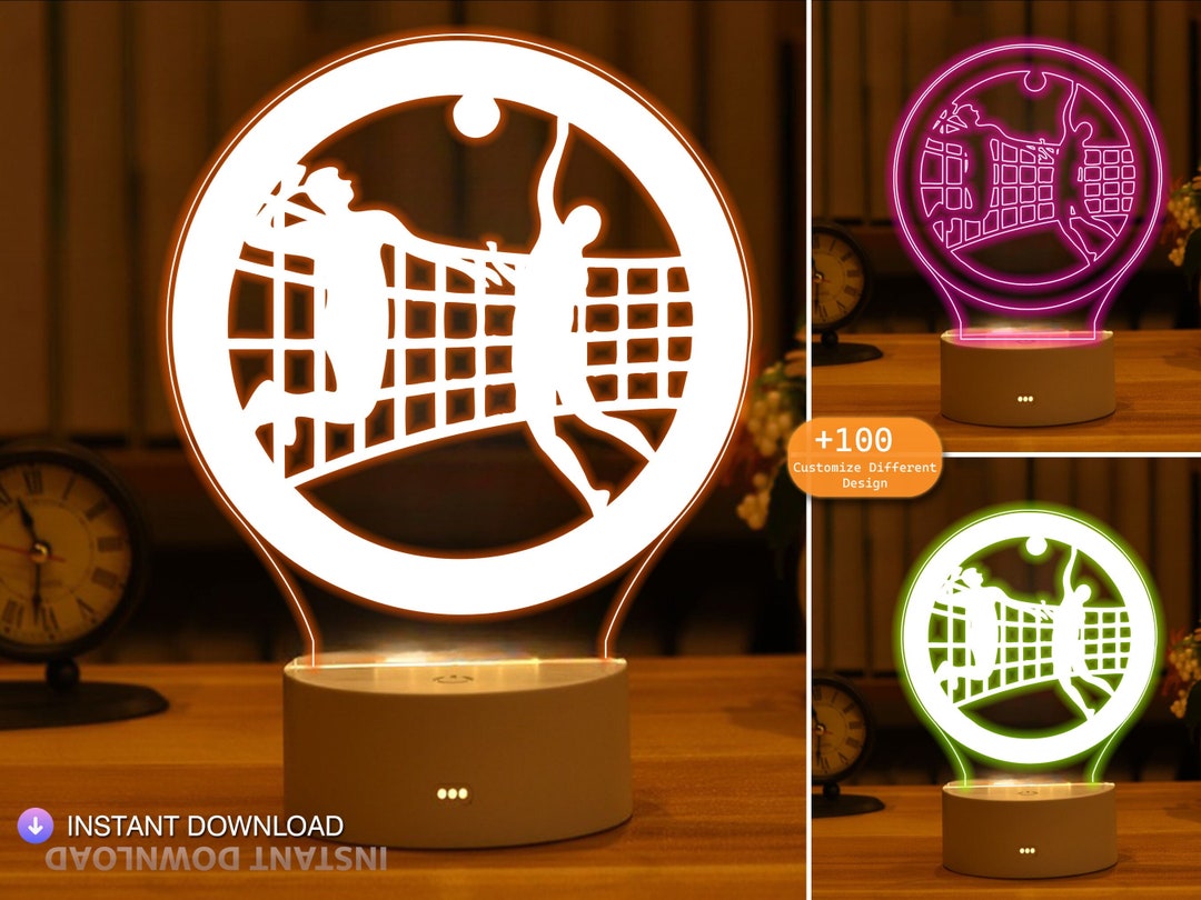 Volleyball SVG, DXF, Night Lamp, Acrylic, Laser Cut Making Files ...