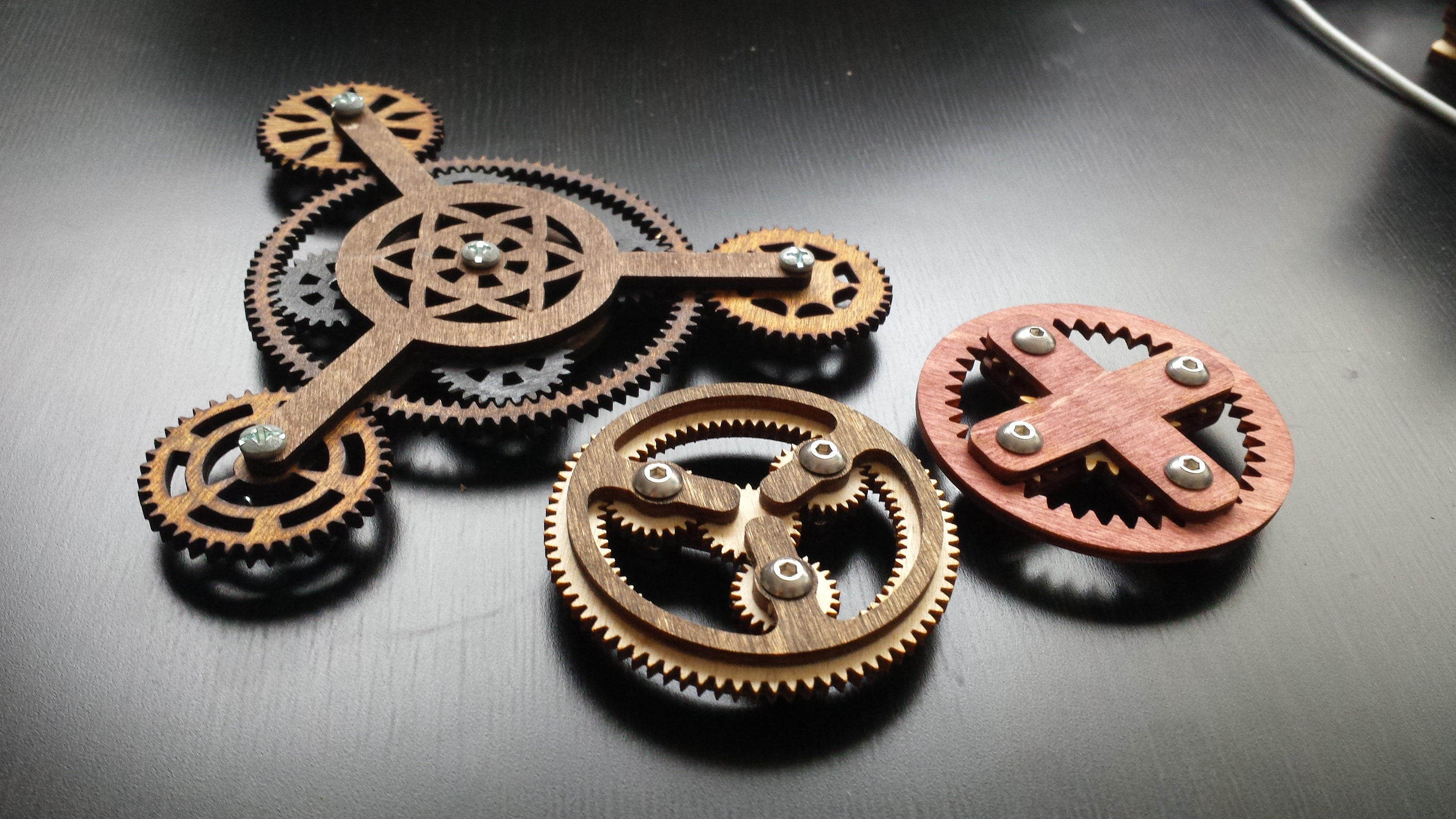 Steampunk Wooden Gears Wall Art With Rotating Cogs – Industrial Gear ...
