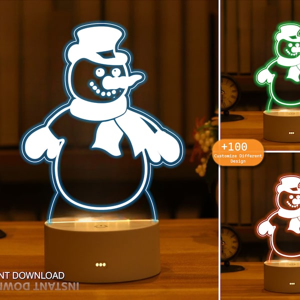 Snowman Night Light - Etsy