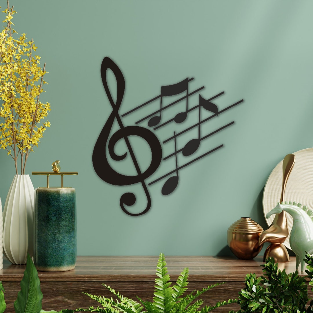 Music Notes Wall Art, Home Decor, SVG, DXF, CDR, Music Notes Wall Decor ...