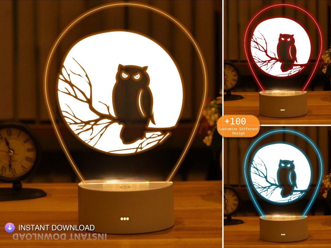 Halloween Owl Night Light SVG, Laser Cut File (digital Download) - Etsy