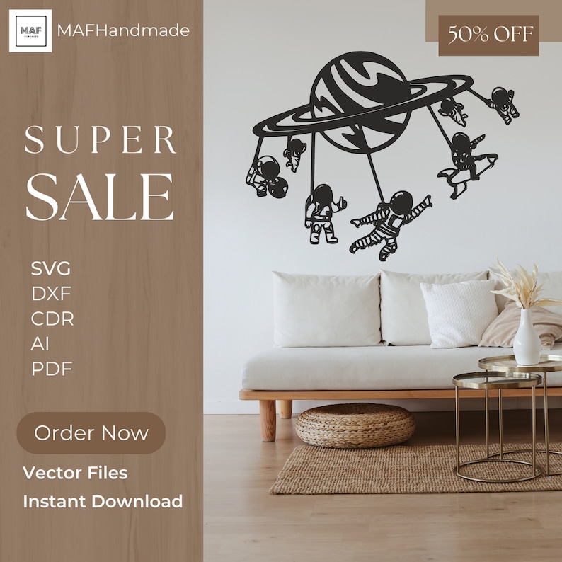 Space Wall Art Metal Wall Art Laser Cut Files SVG DXF - Etsy