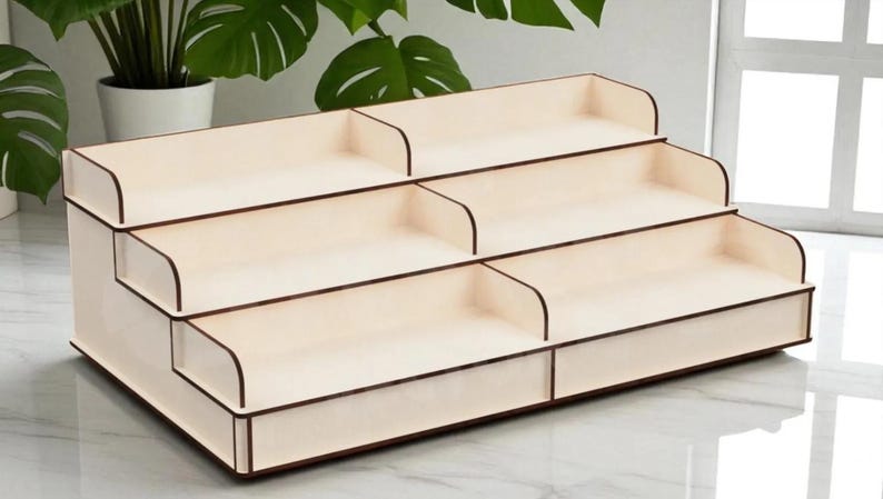 Tiered Display Stand Laser Cut File | Wooden Counter Organizer | Retail ...