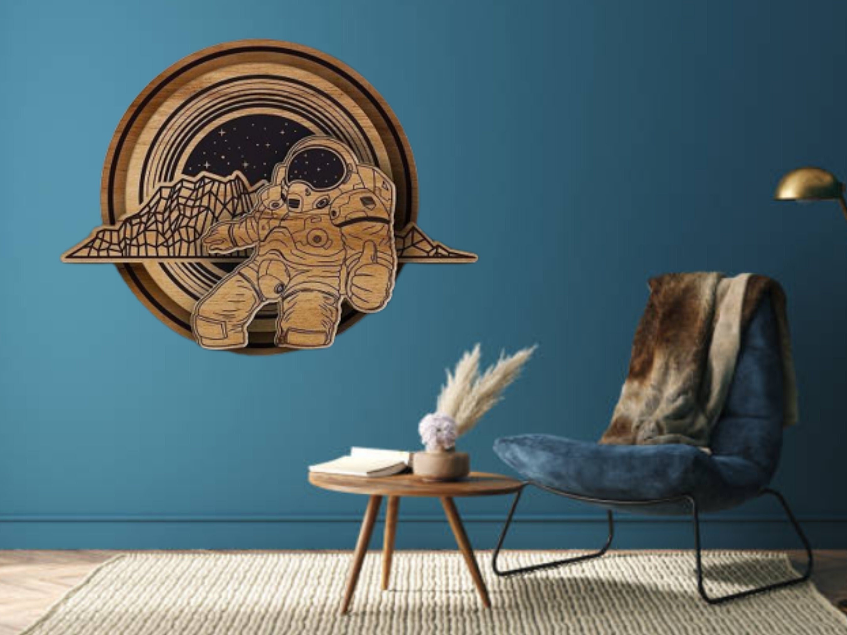 Space Wood Wall Art SVG DXF Cdr Ai Galaxy Svg Astronaut - Etsy