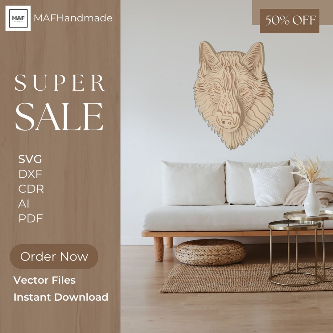 Loup 3mm, Avion laser en bois, SVG, DXF, Cdr, Modèle de découpe laser ...