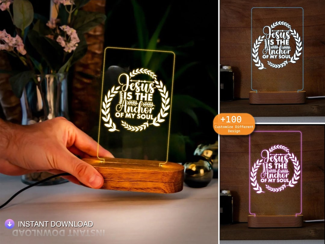 3D Jesus Night Lamp, Christian Night Lights, Fatherly Love LED Light ...