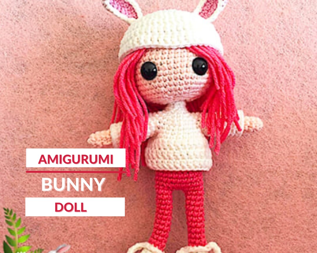 Crochet Bunny Doll Amigurumi, PDF PATTERN, Mini Doll Crochet Toy ...
