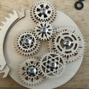 Steampunk Wooden Gears Wall Art With Rotating Cogs – Industrial Gear ...
