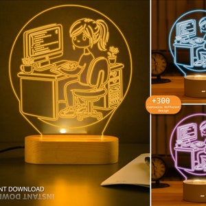 3D Coder Night Lamp - Laser Cutting & CNC Vector Files, Glowforge ...