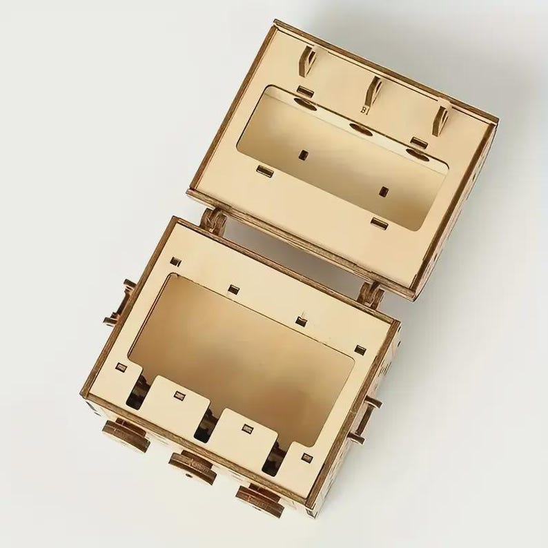 Secret Code Puzzle Box SVG DXF File for Laser Cut, Password Treasure ...