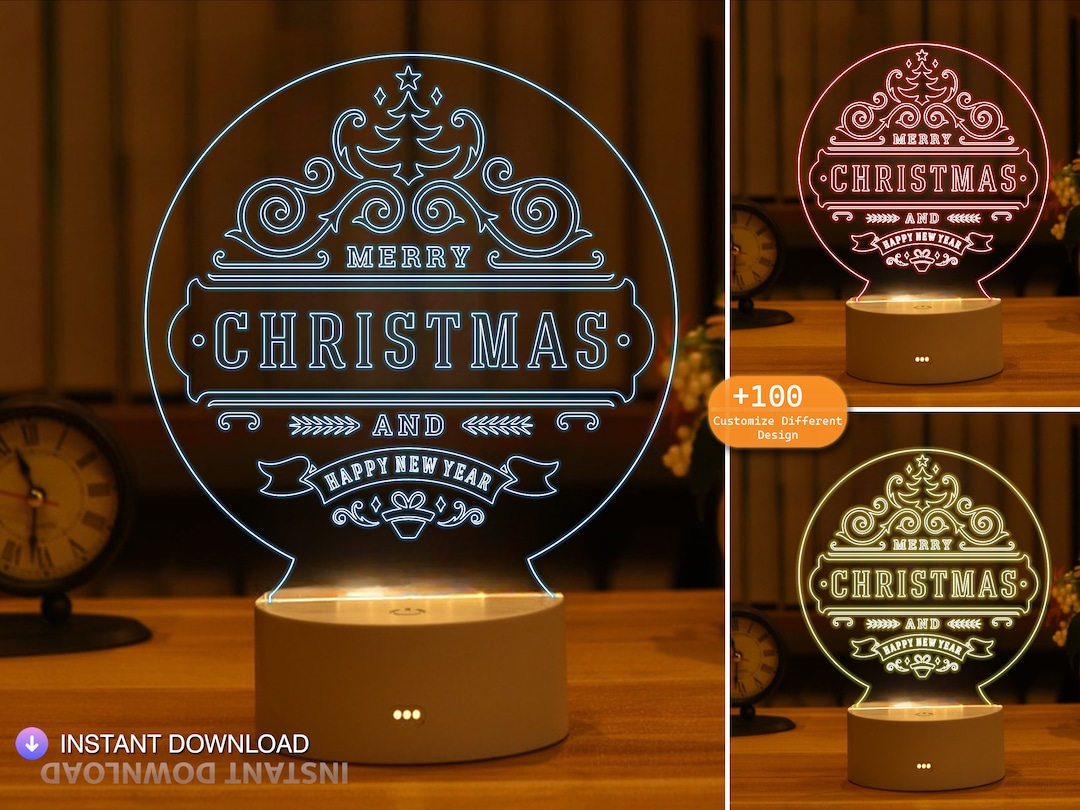 Snow Globe Night Light Acrylic SVG,DXF, Christmas Gift, Laser Cut, CNC ...