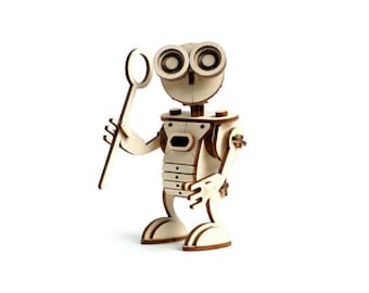 Laser Cut Wooden 3D Robot Puzzle Cdr Dxf Svg Ai File - Etsy