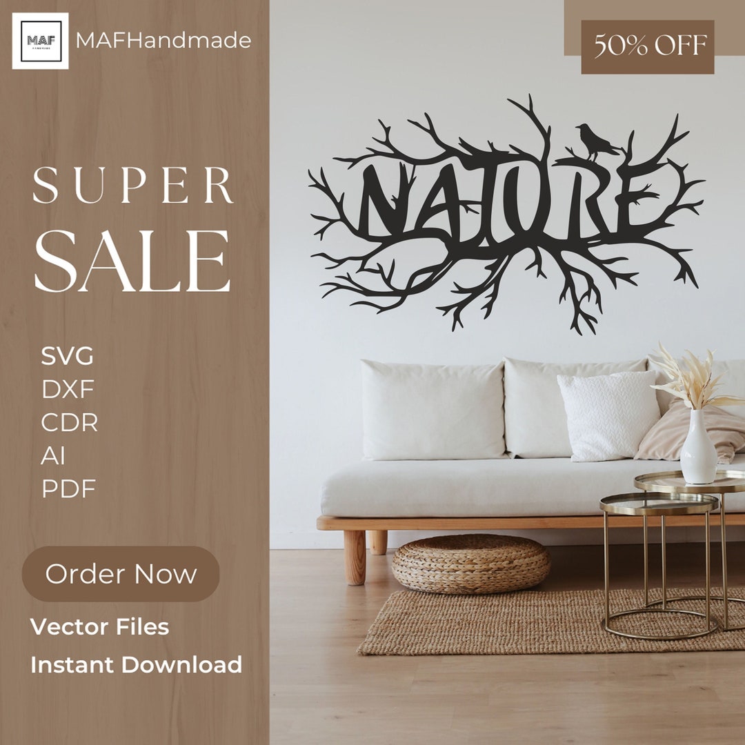 Nature Metal Wall Art, Laser Cut Files, Tree Wall Sign, Nature Tree ...