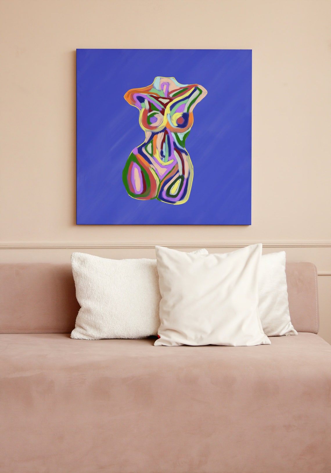 Colorful Poster Naked Woman Abstract Female Body Feminine - Etsy
