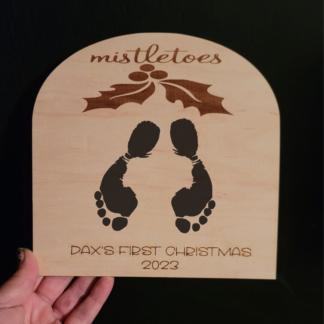 Mistletoes Baby Footprint Mistletoe Craft Baby's First Christmas Craft ...