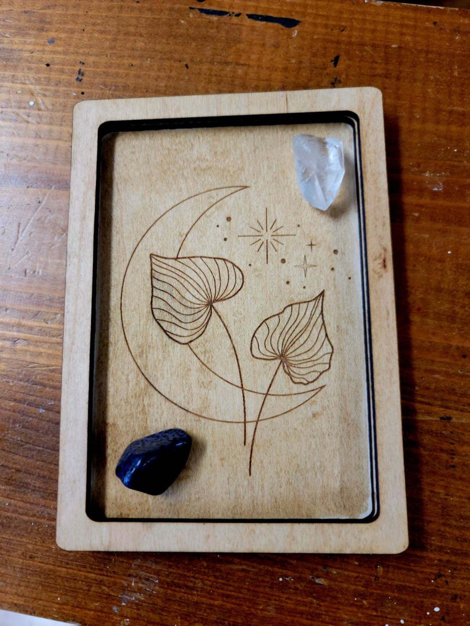 Small Wooden Crystal Tray Crystal Tray Crystal Holder Altar - Etsy