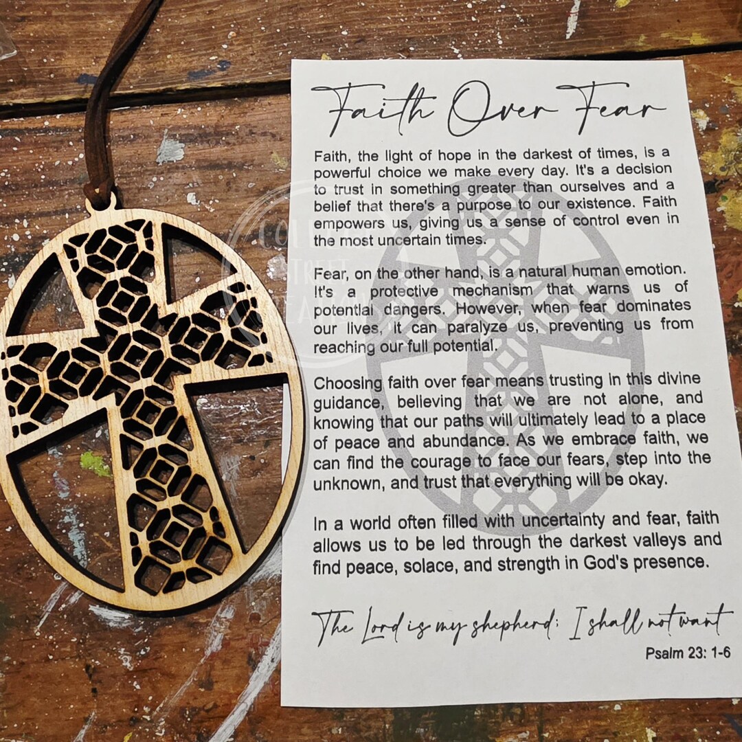 Faith Over Fear Cross Ornament Cross Ornament, Inspirational Ornament ...